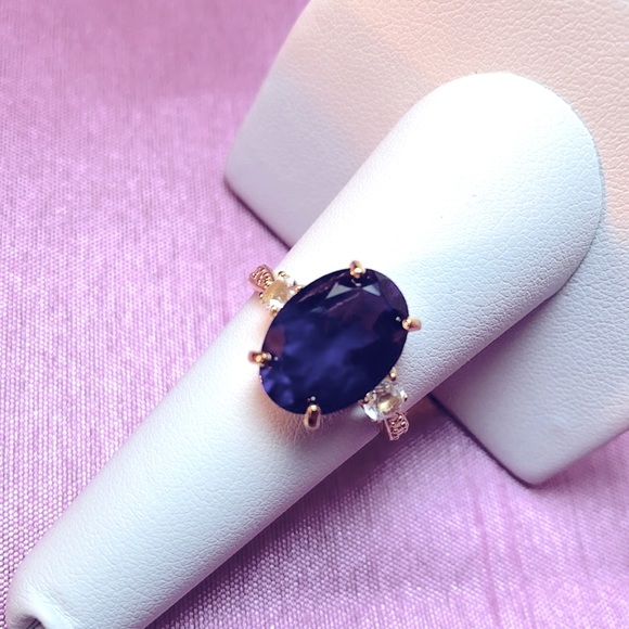 JTV | Jewelry | Amethyst 8k Yellow Gold Over Sterling Silver | Poshmark